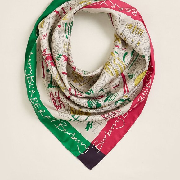 Burberry | Accessories | Burberry London Tourist Map Printed Silk 35 ...